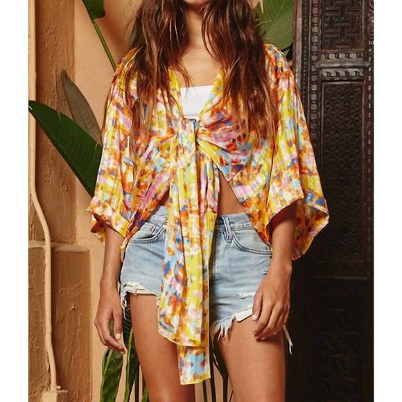 BUCKETLIST | Sweaters | New Bucketlist Alice Kimono Cardigan In Yellow ...